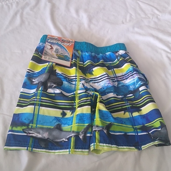 ZeroXposur | Swim | Zeroxposur Boys Deep Aqua Sharks Surf Board Shorts ...